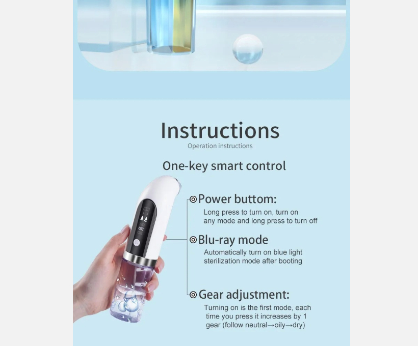 Vacuum Pore Cleaner – 6-in-1 Blackhead Remover for Clear & Healthy Skin - Pixie Pk