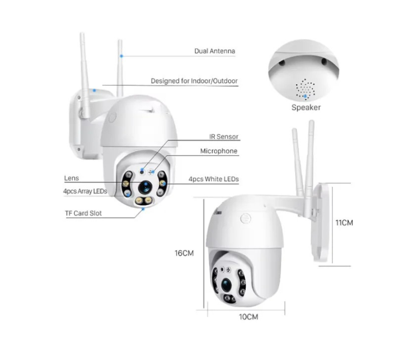 Outdoor Waterproof Camera 1080P IP66 PTZ WiFi IP Security Camera ...